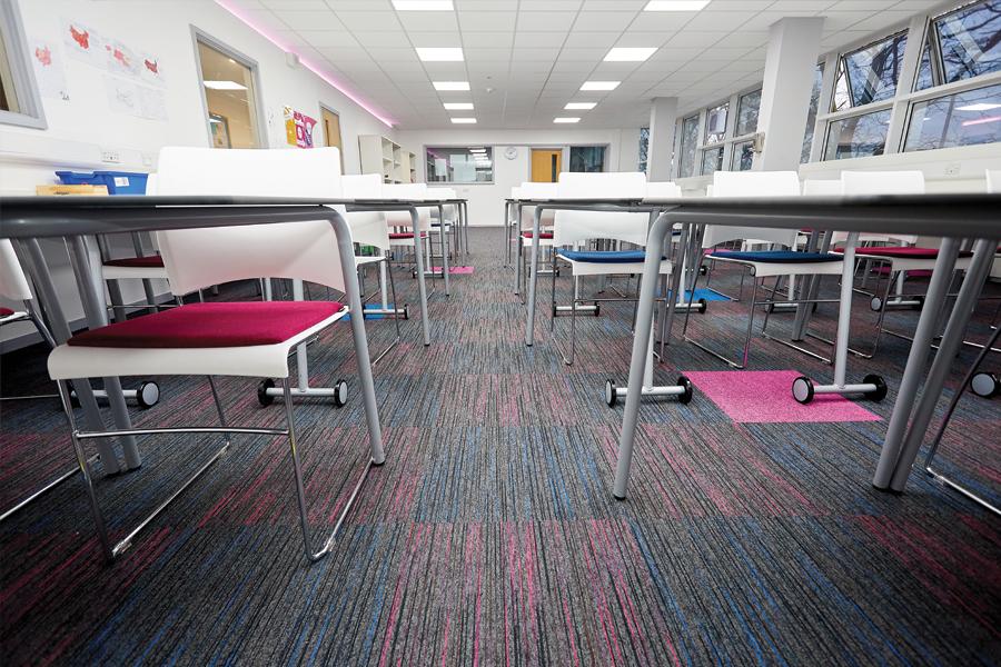 Permanently tacky film for carpet tiles | CFJ